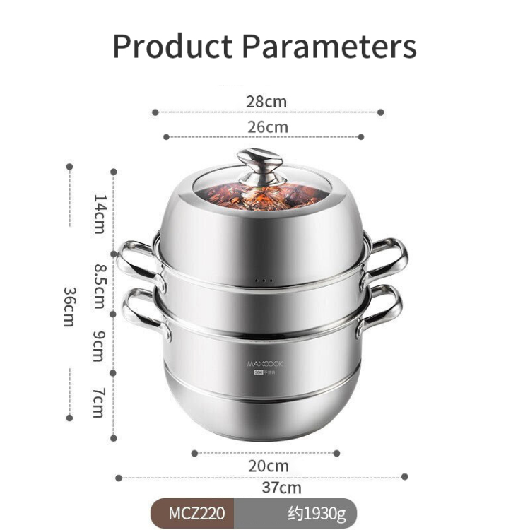 High Quality 30cm 304 Stainless Steel Steamer 3-layer Food Steamer Pot ...
