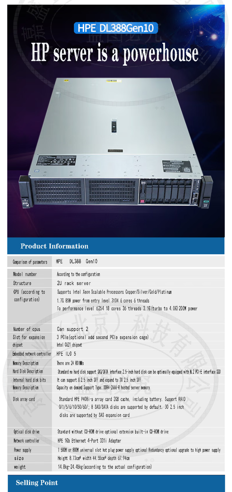 Competitive Price Rack 2u Server 1 Xeon 3204 6-core 1.9+2 500w Power ...