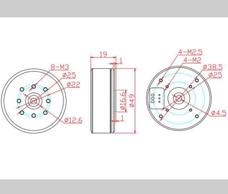 4310 10.8ohm 60t 24n28p Flat Dc Servo Industrial Robot Arm Outrunner ...
