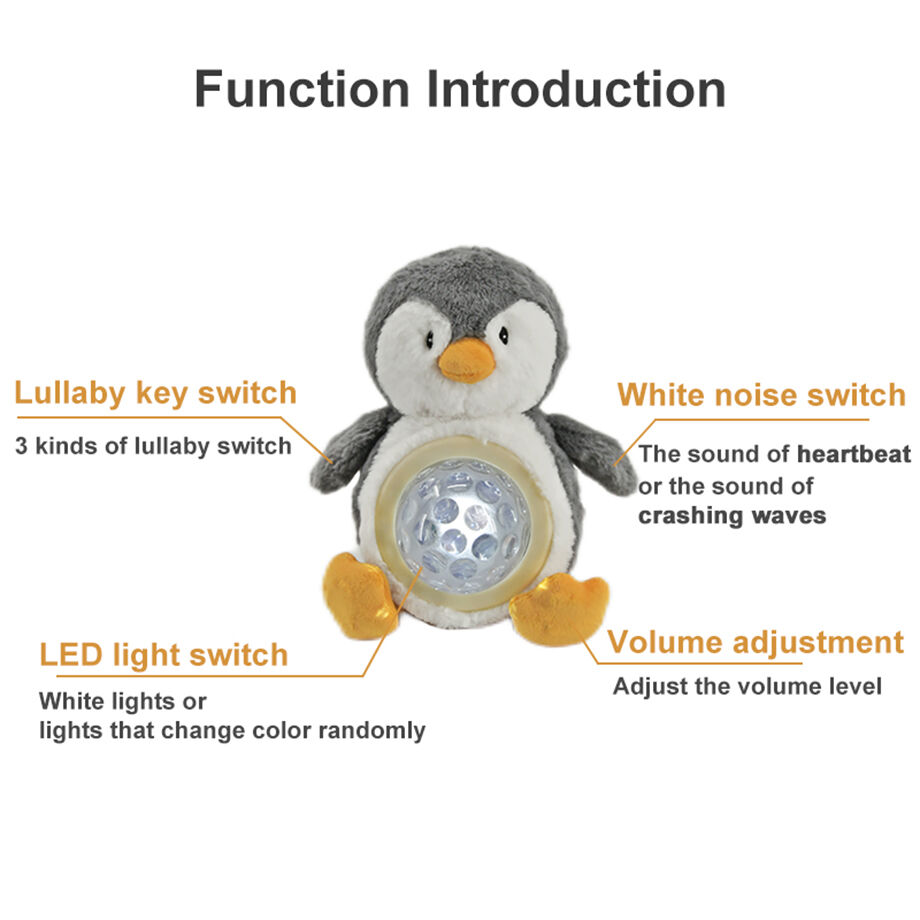 Oem Odm Penguin Stuffed Animals Baby Night Light Plush Toy $5.59 ...