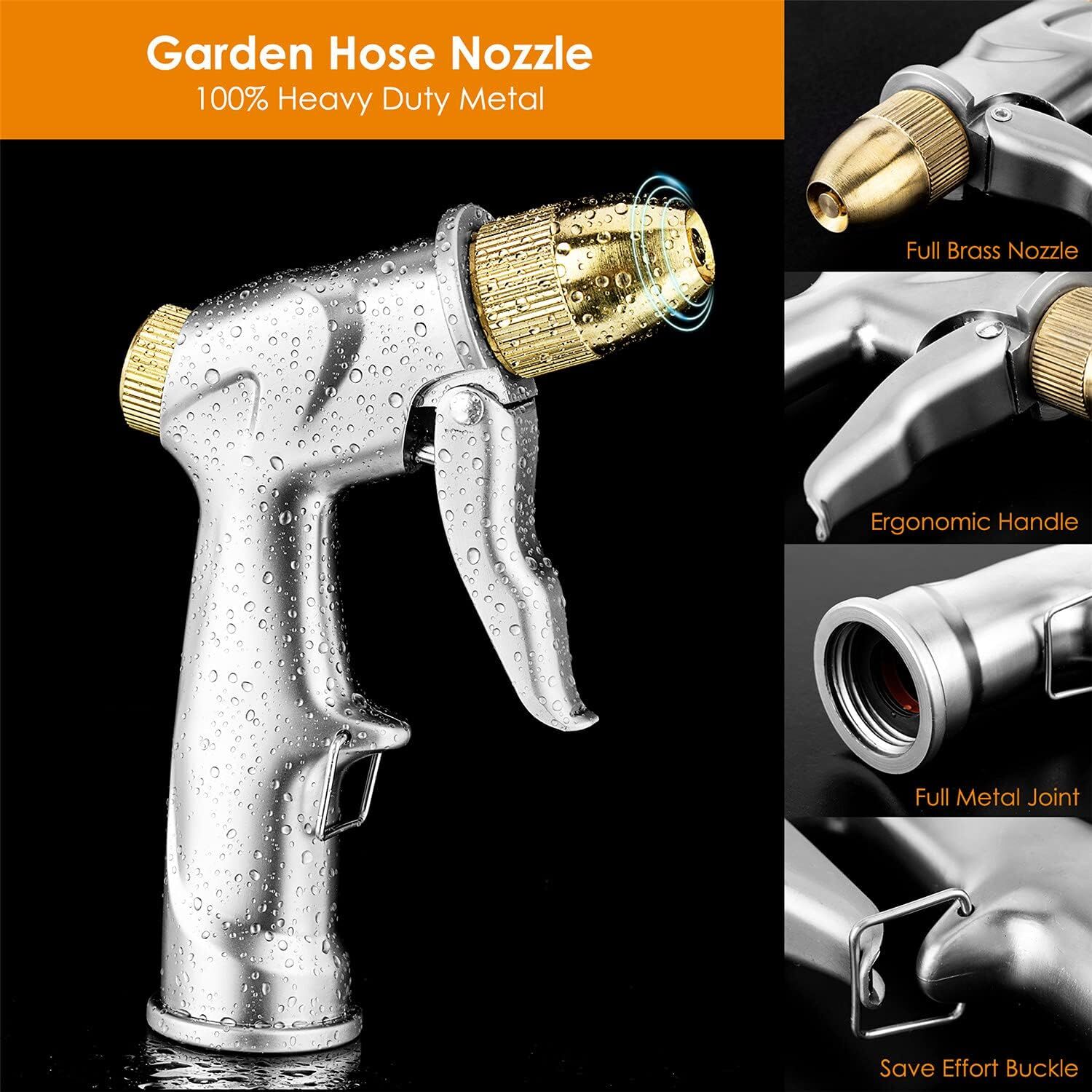 Buy Wholesale China 2 Patterns Hose Spray Nozzle Heavy Duty Metal High ...