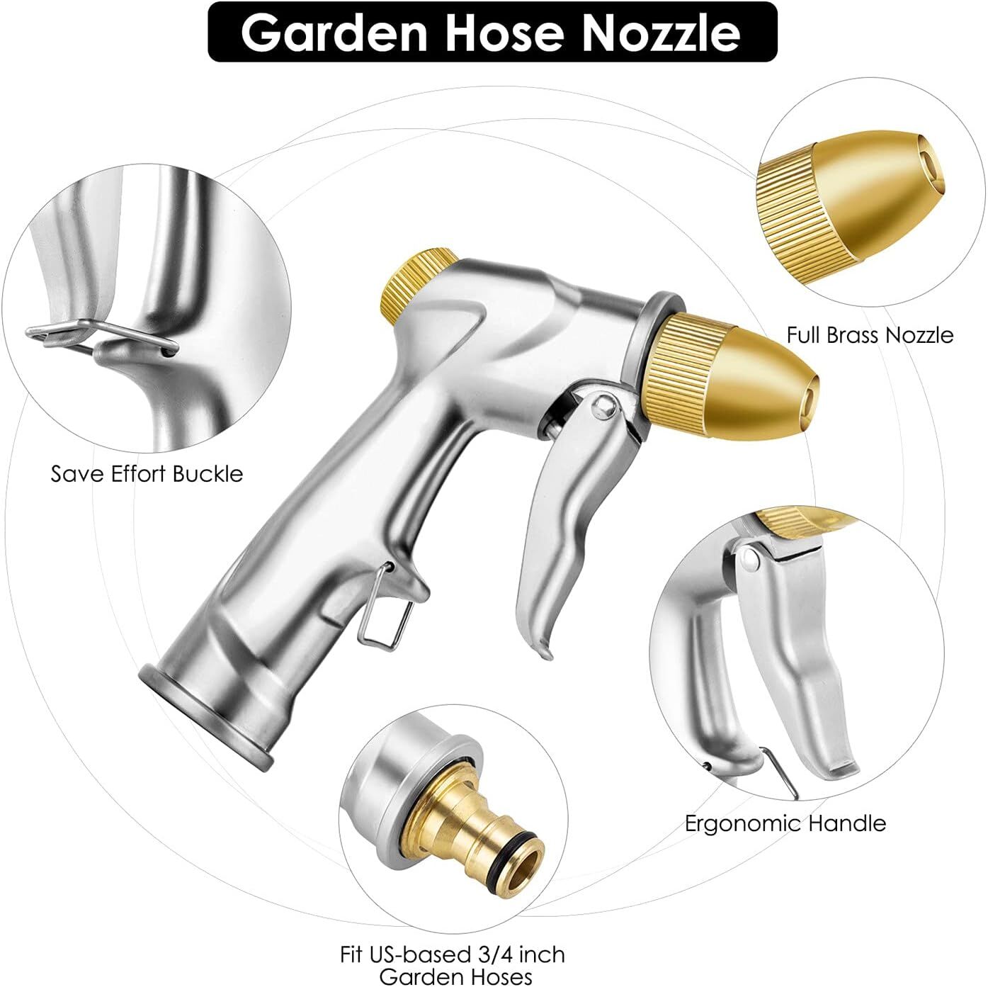 Buy Wholesale China 2 Patterns Hose Spray Nozzle Heavy Duty Metal High ...
