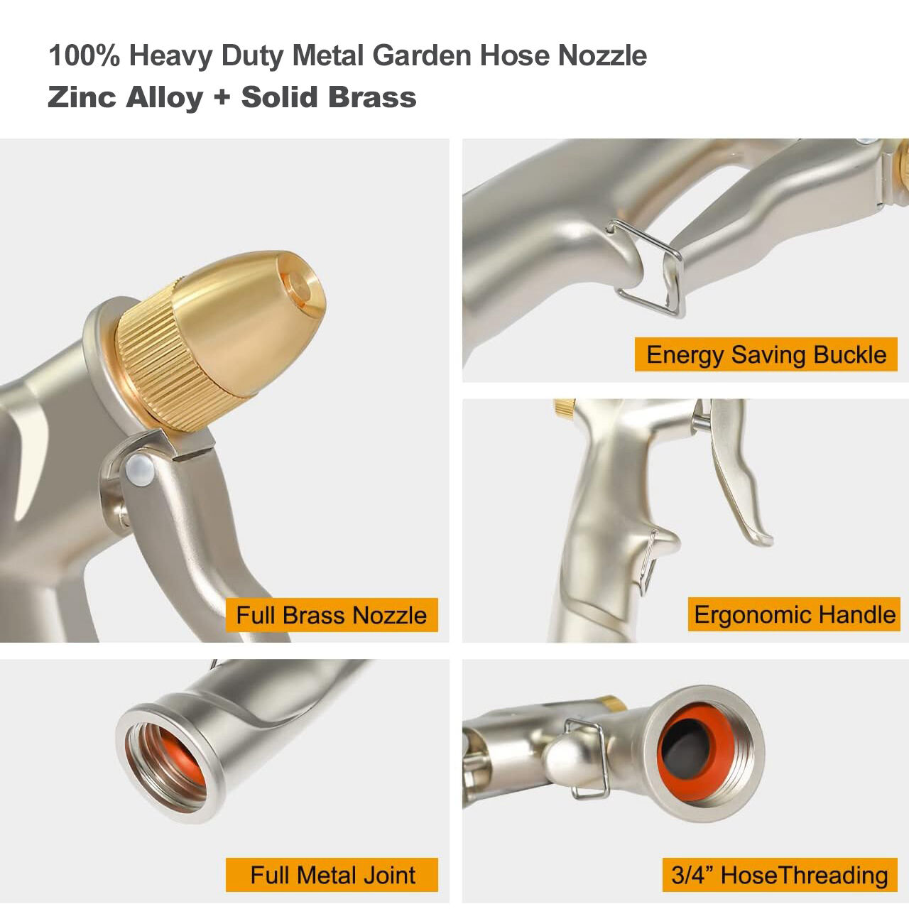 Buy Wholesale China 2 Patterns Hose Spray Nozzle Heavy Duty Metal High ...