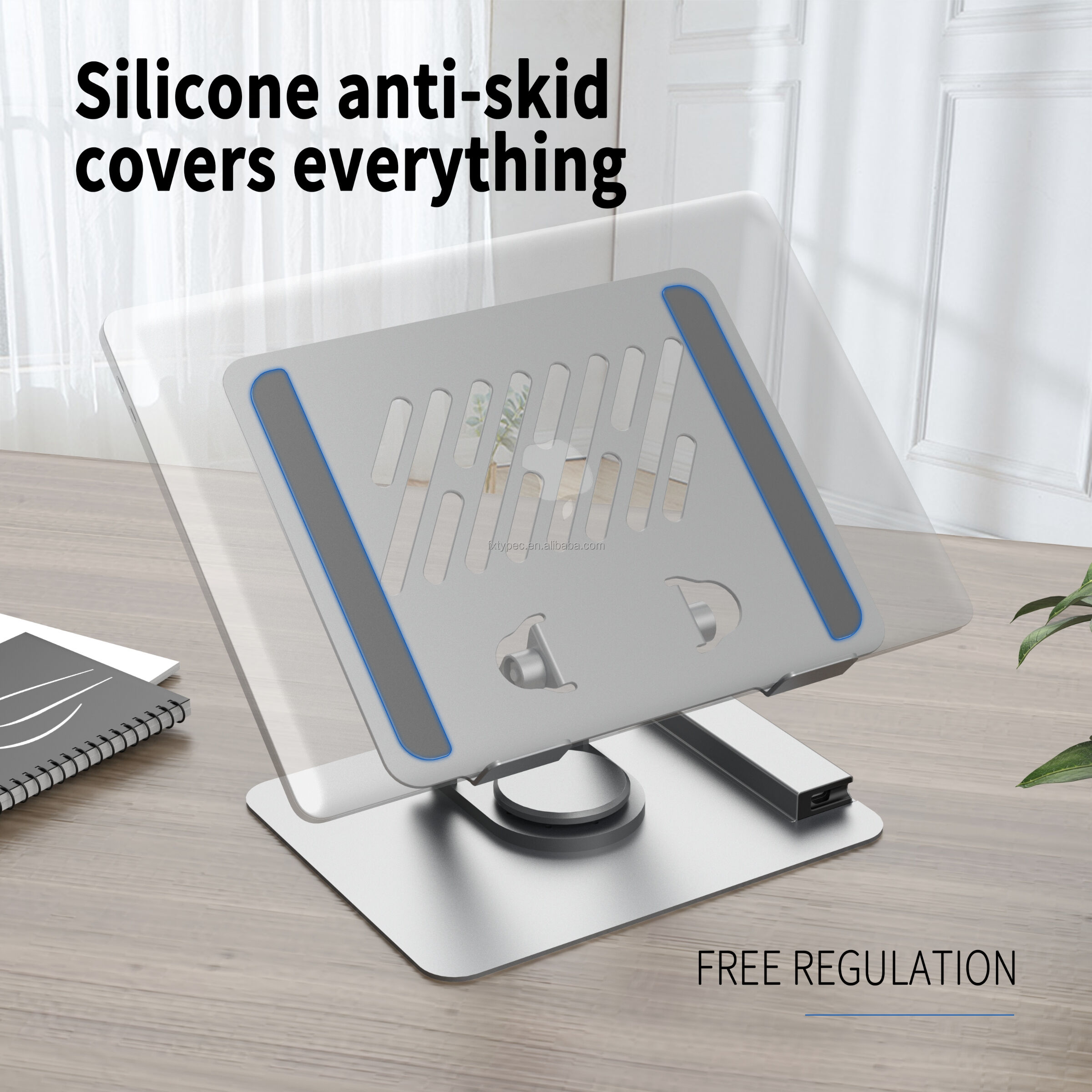 Flexible Adjustable Aluminum Laptop Desk Top Support Stand Ergonomic ...