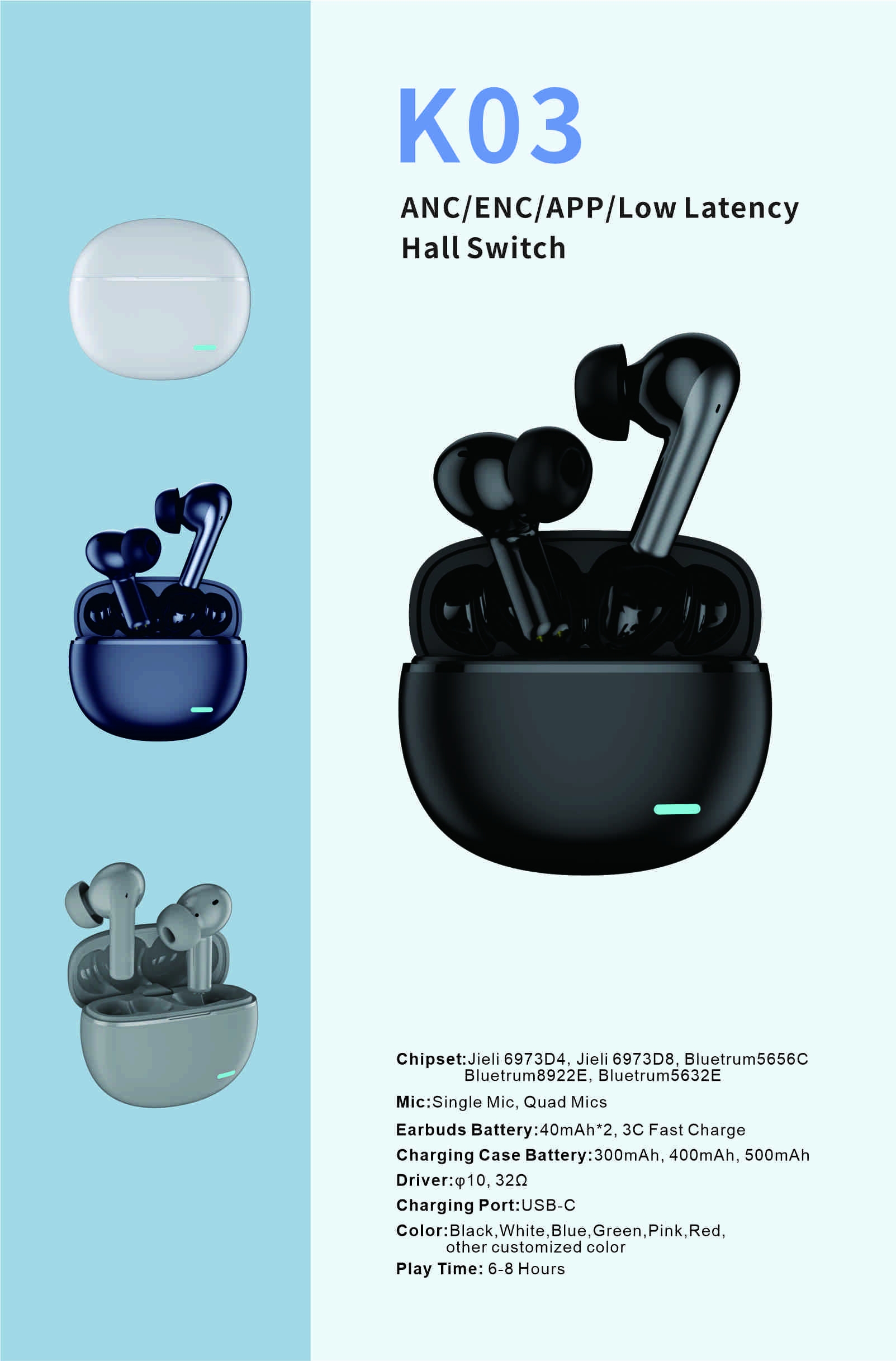 Buy Wholesale China Quad Mic Enc Tws Earbuds Gaming True Wireless ...