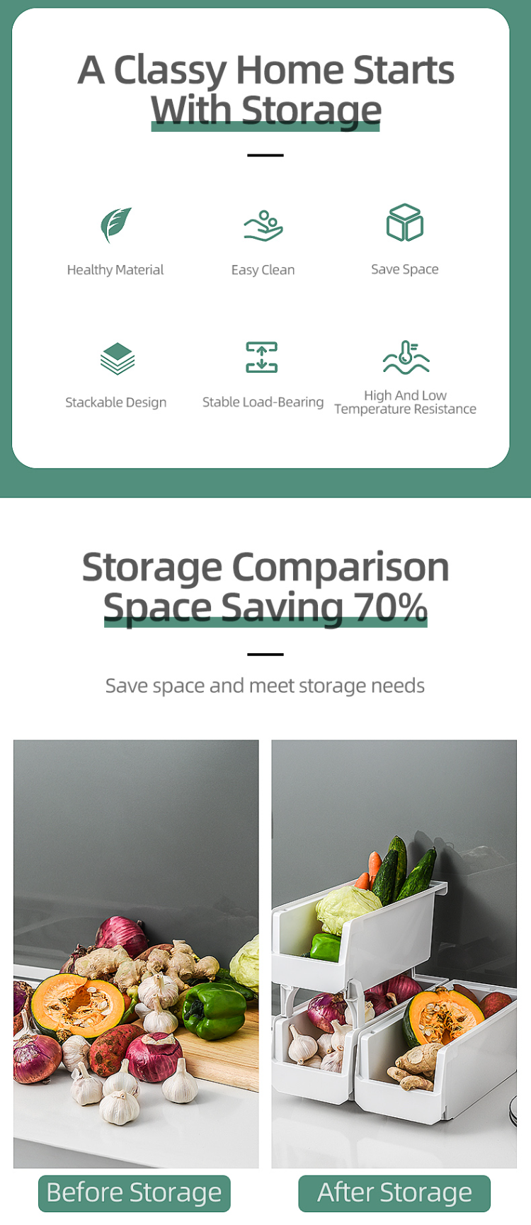 2023 Hot-selling Stackable Fruit And Vegetable Storage Box Rack Plastic ...