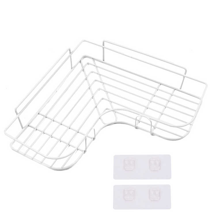 Bathroom Kitchen Corner Shelf Iron Adhesive Kitchen Corner Racks Hole ...