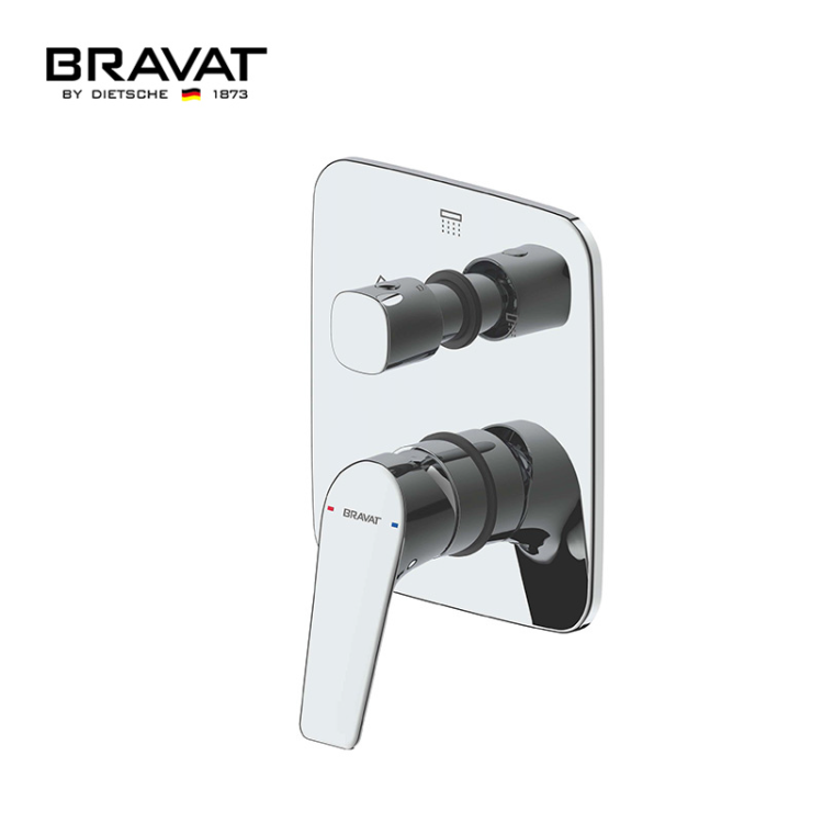 Bravat Bathroom 2-function 3-function Built-in Bath Shower Mixer Trim ...