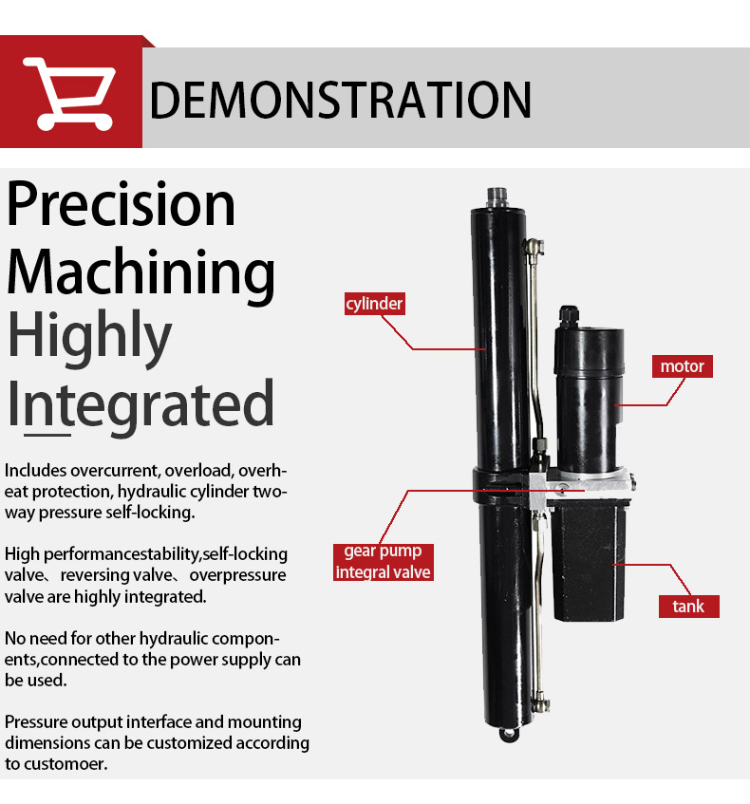 18000n 300w 200mm Stroke Electro Hydraulic Linear Actuator For Farmer ...