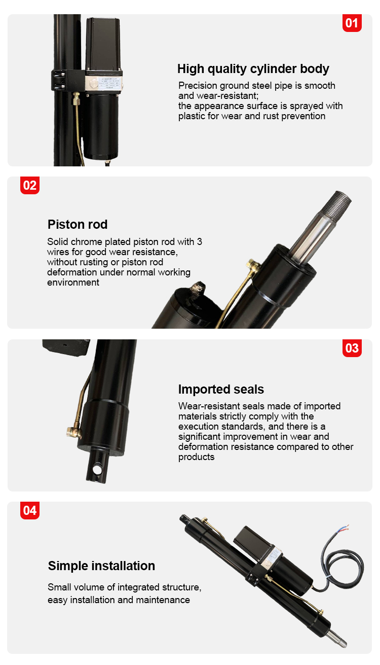 18000n 300w 200mm Stroke Electro Hydraulic Linear Actuator For Farmer Machine Lift Electric ...