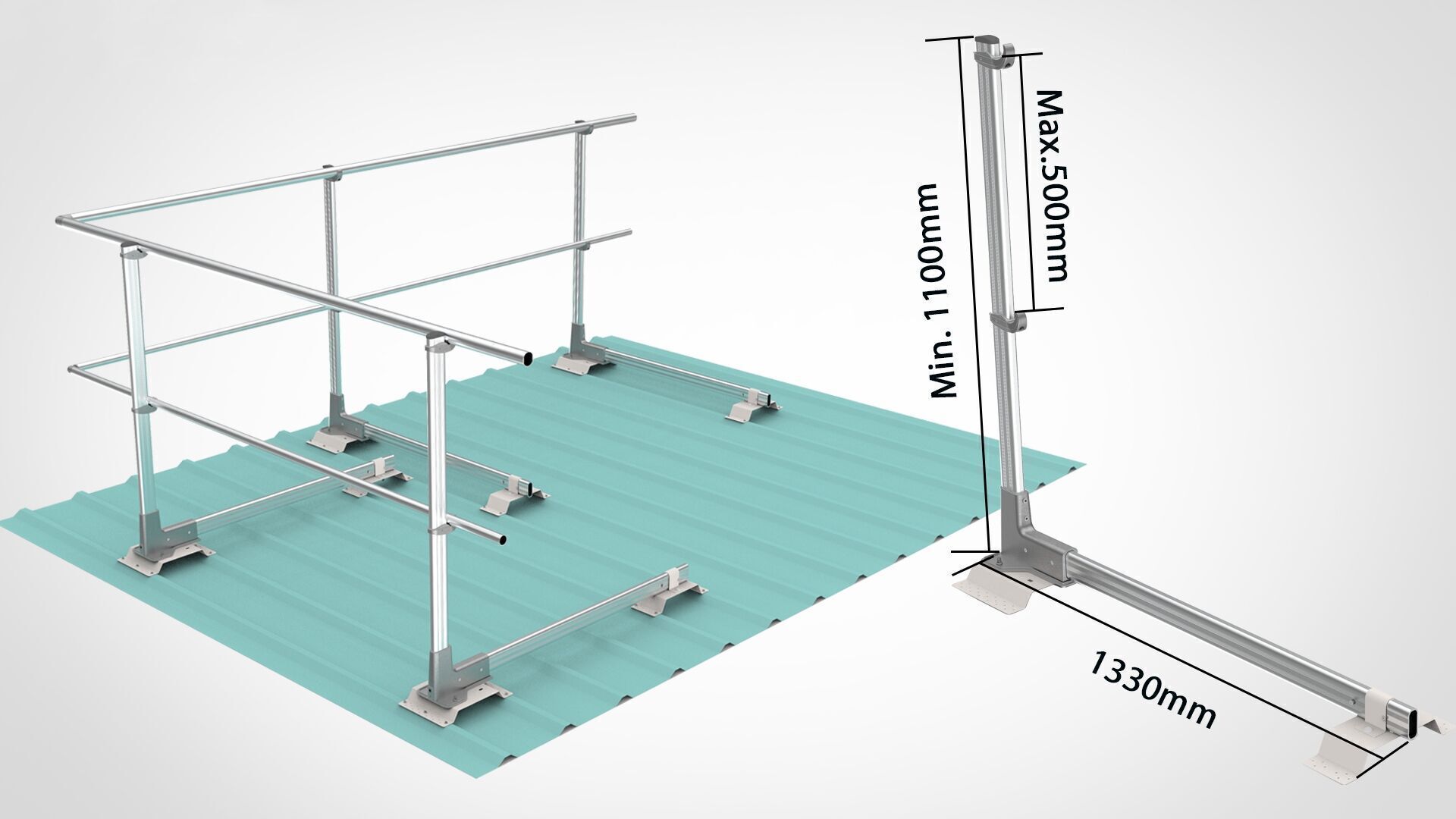 Buy Wholesale China Wholesale Rooftop Guard Rail System For Temporary ...