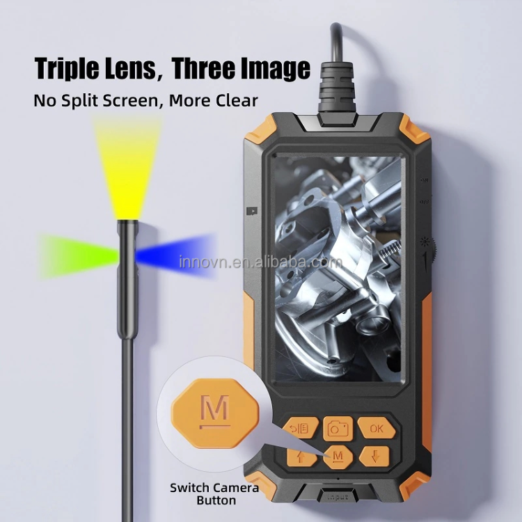 P50 Triple Lens 8mm Handheld Endoscope Ip67pipeline Inspection Camera ...