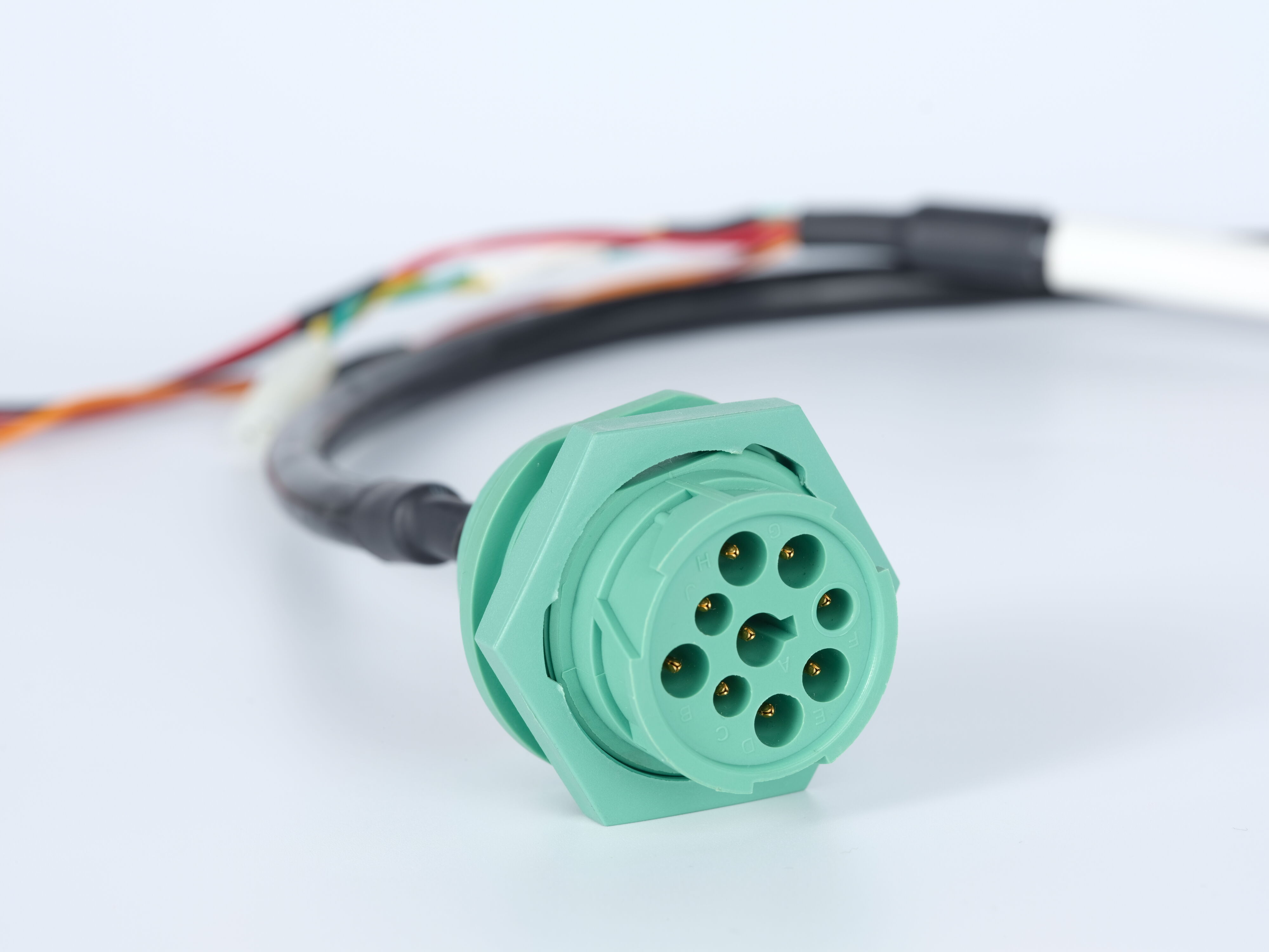 Green Type 2 Deutsch J1939 9 Pin Splitter Y Cable To Eld Custom Wire ...