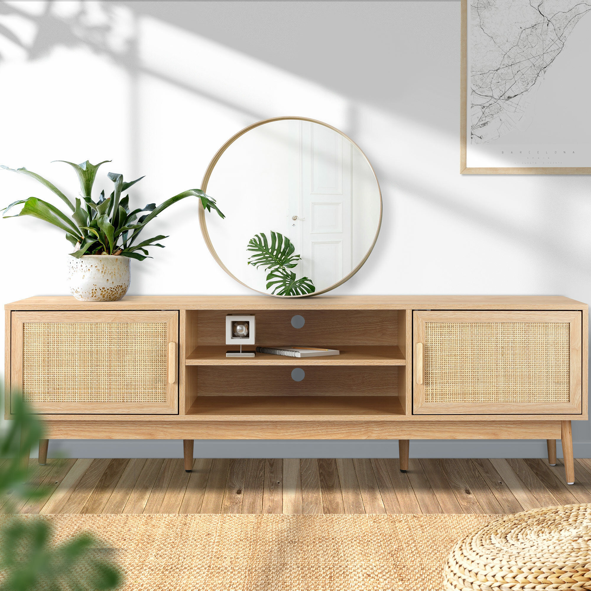 Buy Wholesale China 2 Cabinet Entertainment Unit Wooden Tv Stand With ...