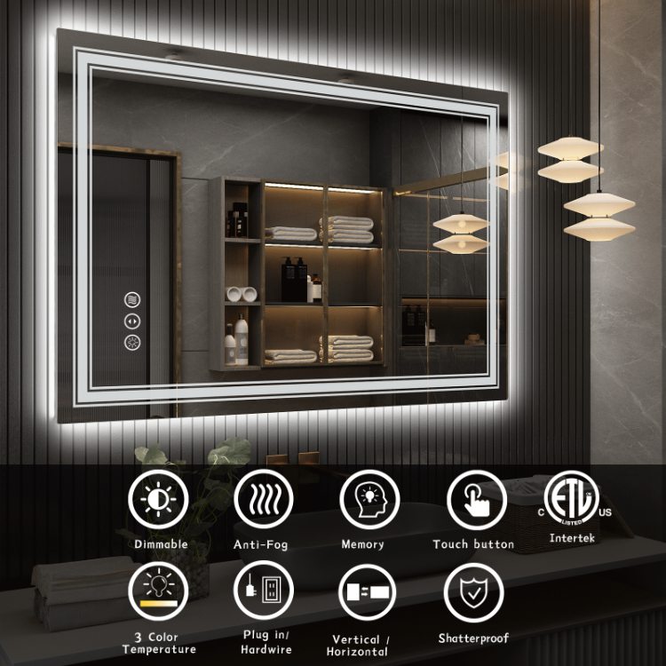2023 Factory Hotel Large Rectangle Touch Screen Backlit Smart Led Light ...