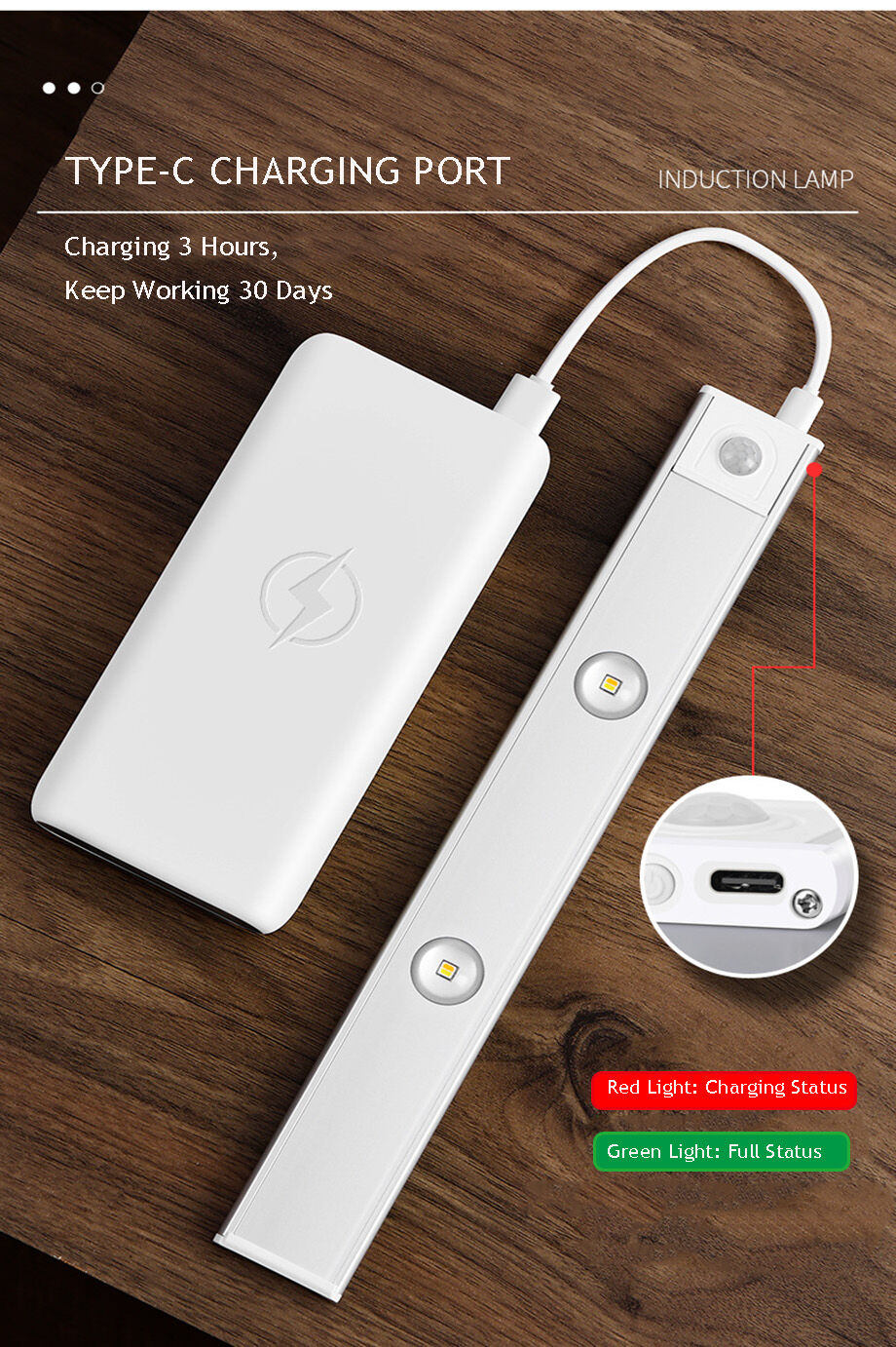 Intelligent Led Human Body Sensing Light Ultra-thin Rechargeable Self ...