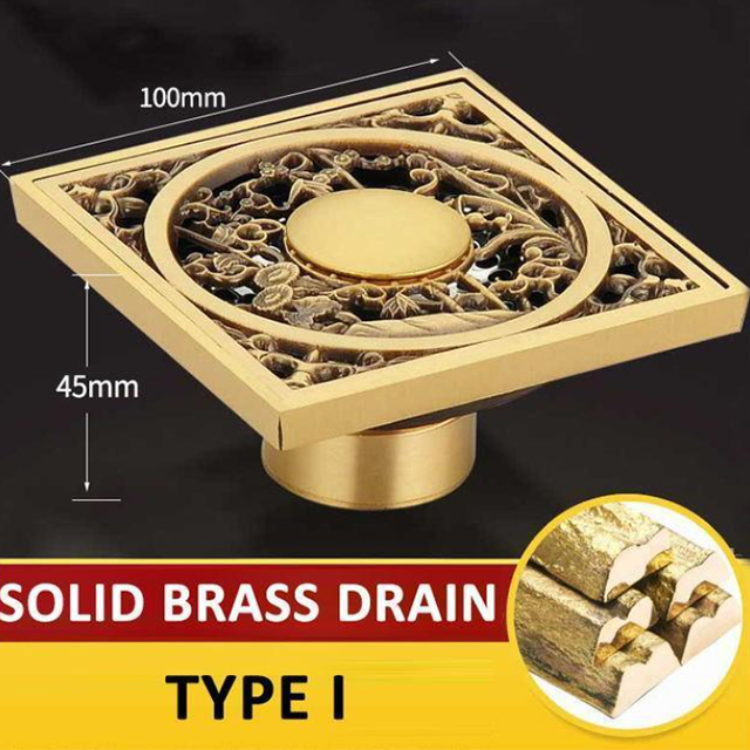 Buy Wholesale China Copper Brass Floor Drains 10cm Square Stainless Brass Invisible Anti-odor ...