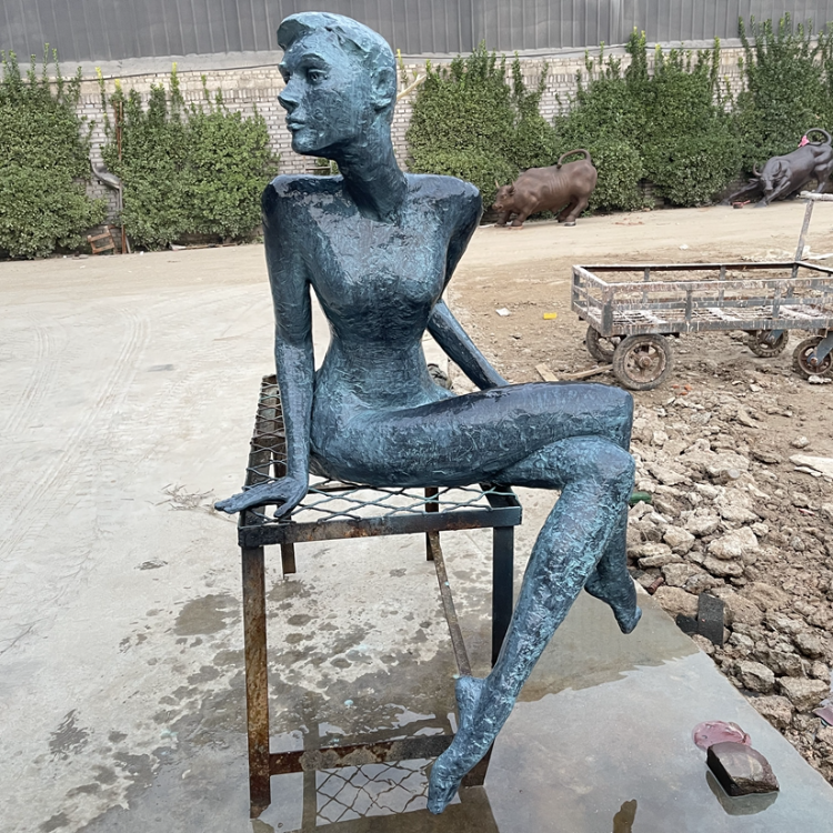 Fine Art Statue Modern Garden Bronze Man Sculpture Sitting On Bench ...