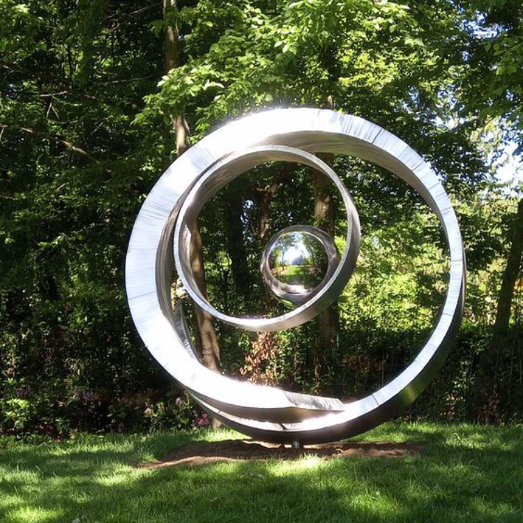 High Polished Large Modern Art Garden Metal Rings Decorative Abstract ...