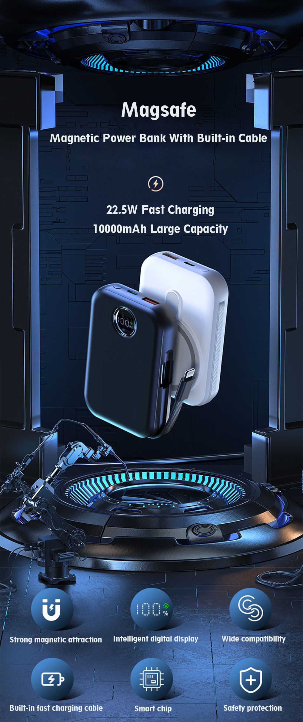 Factory Cheap Price Magsafe Magnetic Wireless Charging Power Bank E34a ...