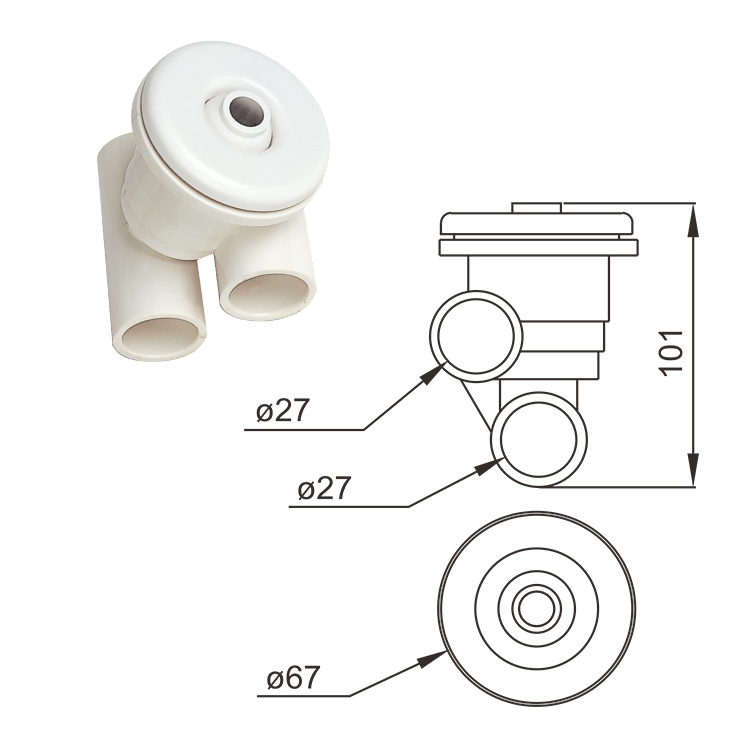 Plastic Swimming Pool Jet Nozzles 1-1/2-inch Flow Inlet Fitting ...