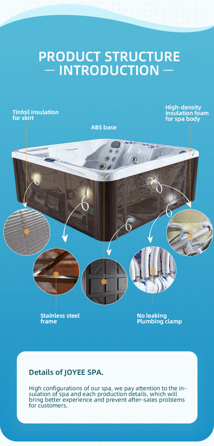 Joyee Small Spas 3 Person Hot Spa Tubs Freestanding Whirlpools Gecko ...