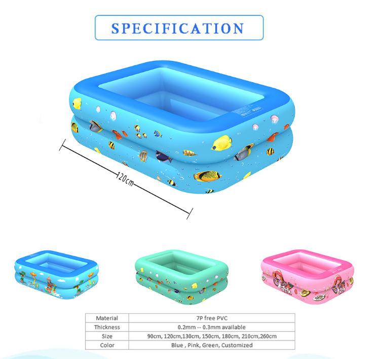 120cm 2 Ring Space Saving Foldable Inflatable Pvc Pool Backyard Garden ...