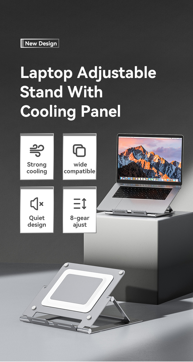 Adjustable Laptop Stand Portable Aluminium Laptop Cooler Cooling Pad ...