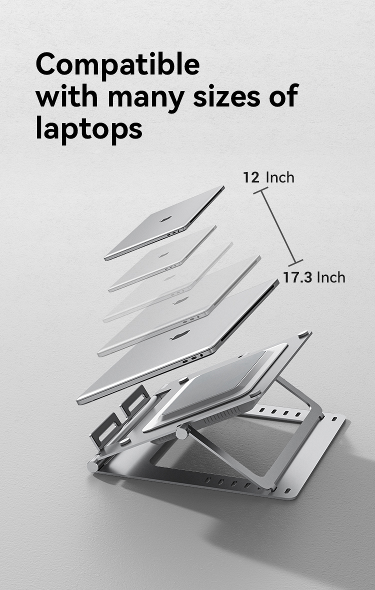 Adjustable Laptop Stand Portable Aluminium Laptop Cooler Cooling Pad ...