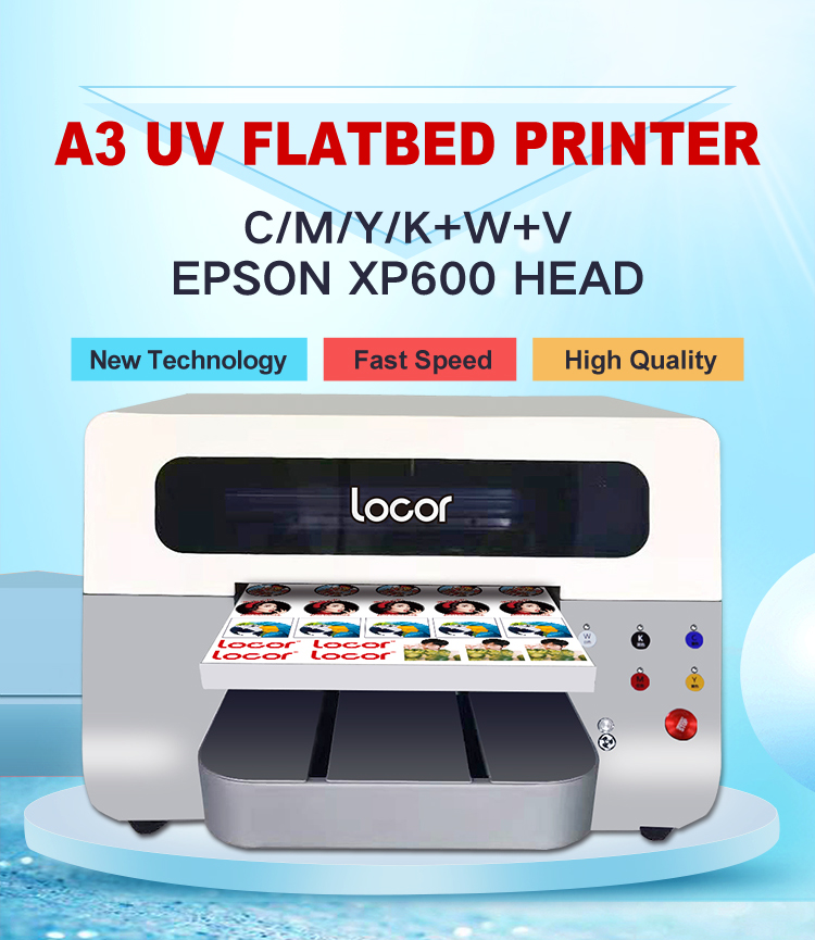 Locor Official Factory A3 Uv Led Flatbed Printer Plotter Uv Flatbed ...