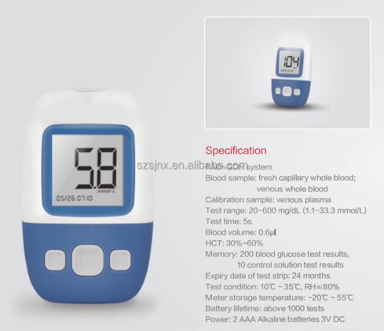 One Step Blood Glucose Test Strips Accurate Blood Glucometer Monitor ...