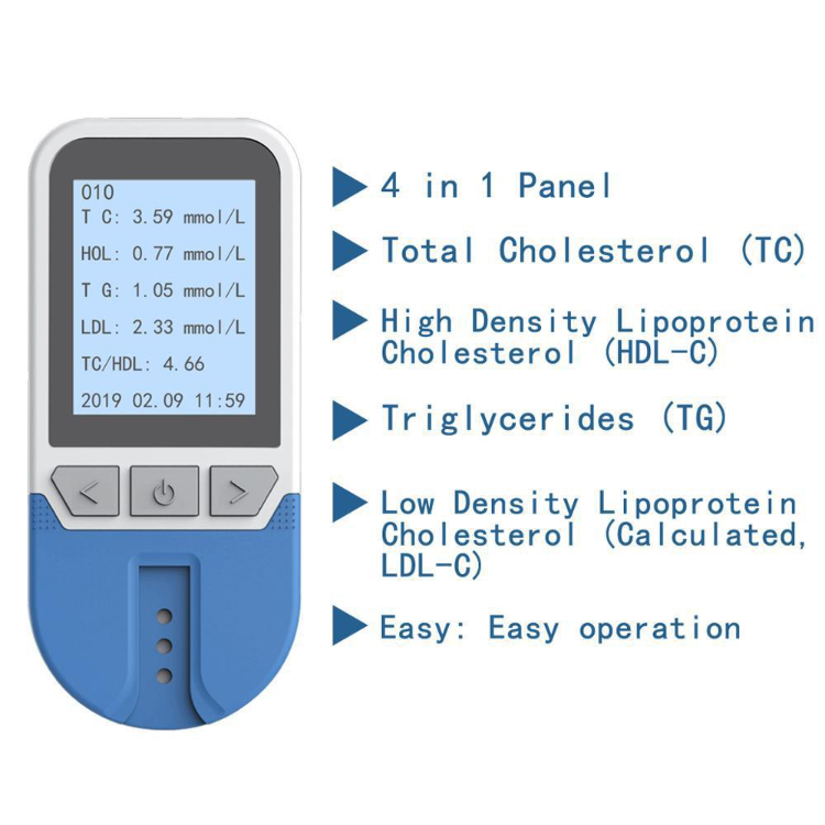 Bg Meter 4 In 1 Panel High Density Lipoprotein Cholesterol 500 Data ...