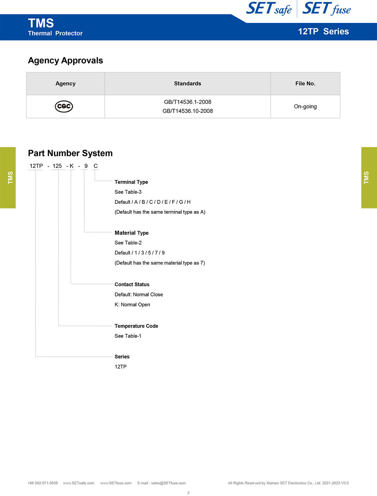 Buy Wholesale China 12tp Series Resettable Thermal Protector, Motor ...