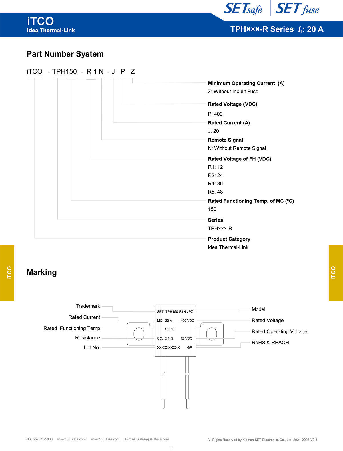 Tph×××-r Series Idea Thermal-link (itco) 100 A 1125 Vdc Scp Fuse ...