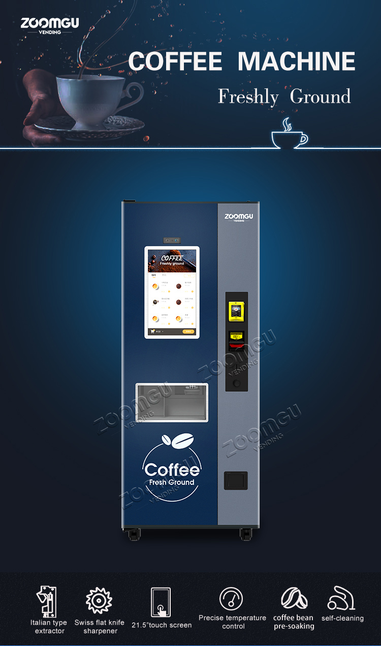 Zoomgu Bean To Cup Coffee Vending Machine Fully Automatic Robot Coffee ...
