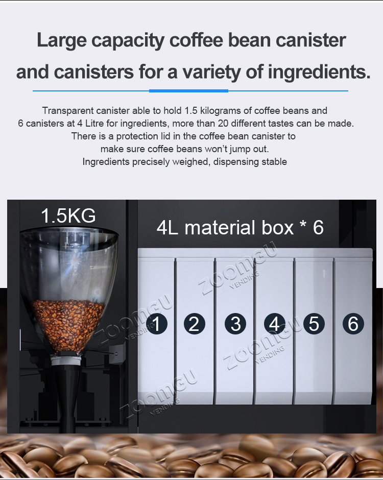 Zoomgu Bean To Cup Coffee Vending Machine Fully Automatic Robot Coffee ...