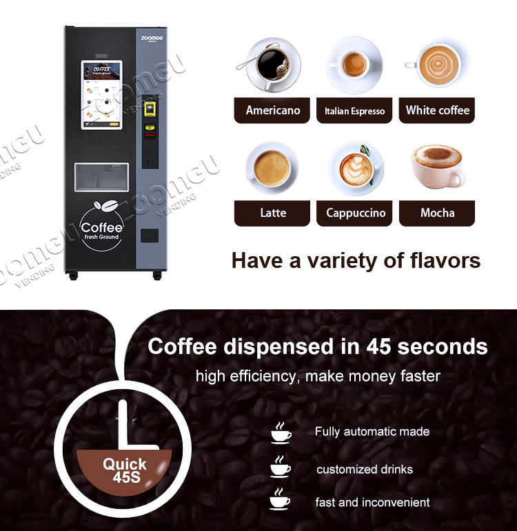 Zoomgu Bean To Cup Coffee Vending Machine Fully Automatic Robot Coffee ...