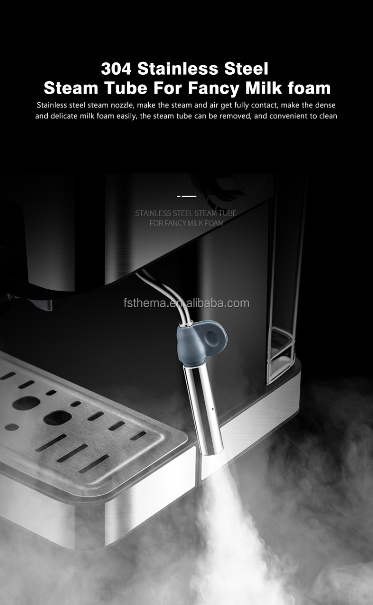 High Pressure 20bar Steam Milk Foam Multi Function 2in1 Sensor Touch Semi Automatic Espresso ...