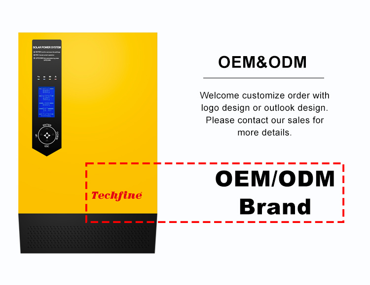 Techfine 1kw 2kw 3kw 4kw 5kw 48v Hybrid Inverter Off-grid 1kva 1.5kva ...