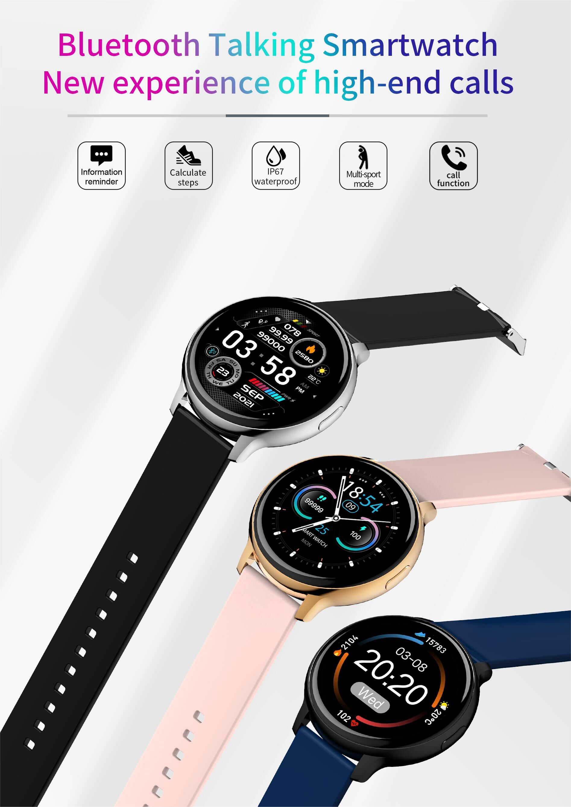 Smartwatch Zl27 Wrist Smart Bracelet 1.28" Screen Bluetooth Call Multil ...