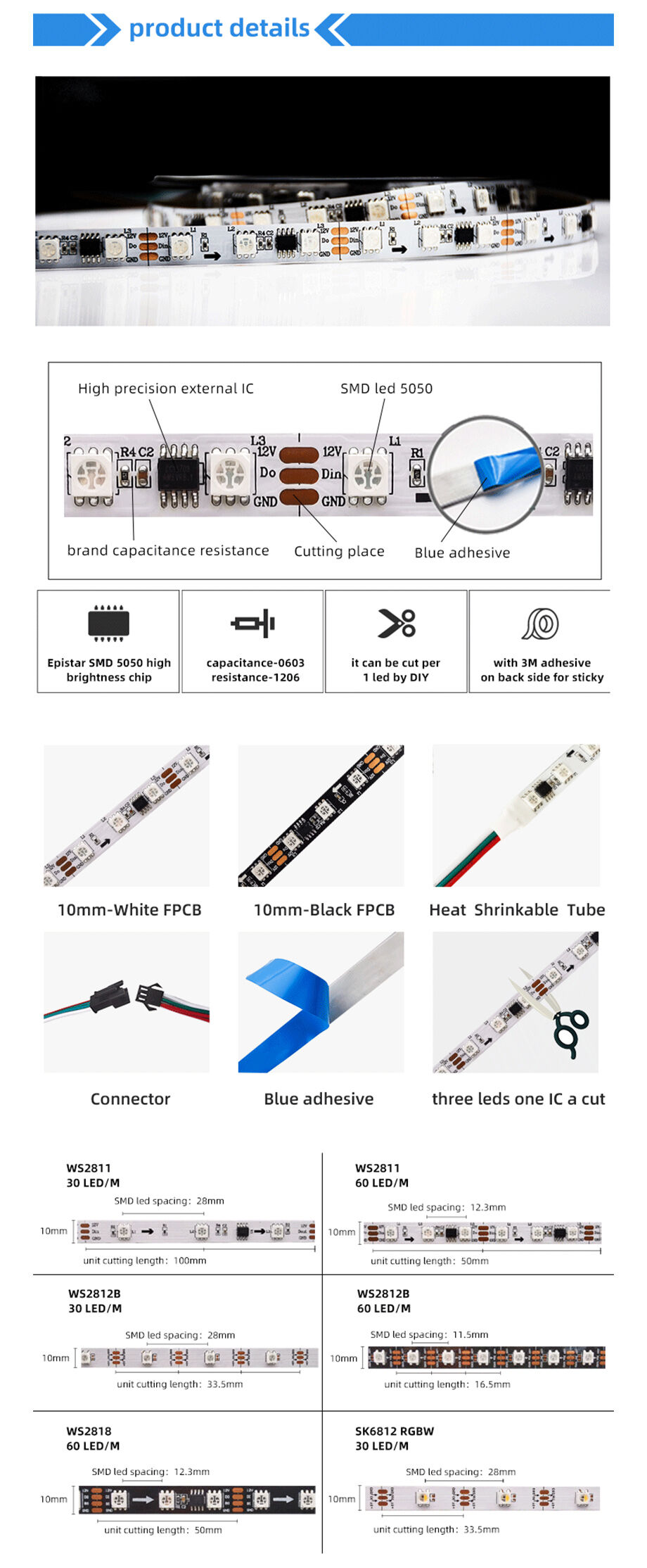 Buy Wholesale China Full Color Ws2811 16703 1903 Led Strip Pixel Light ...