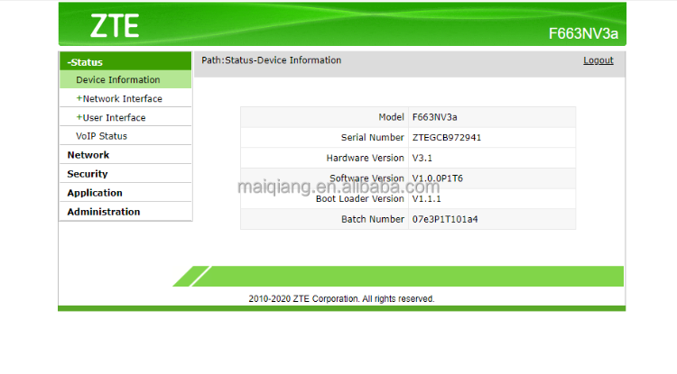 Ont Modem F663nv9 2ge +2fe China Mobil Xpon Zte Ont Optical Network ...