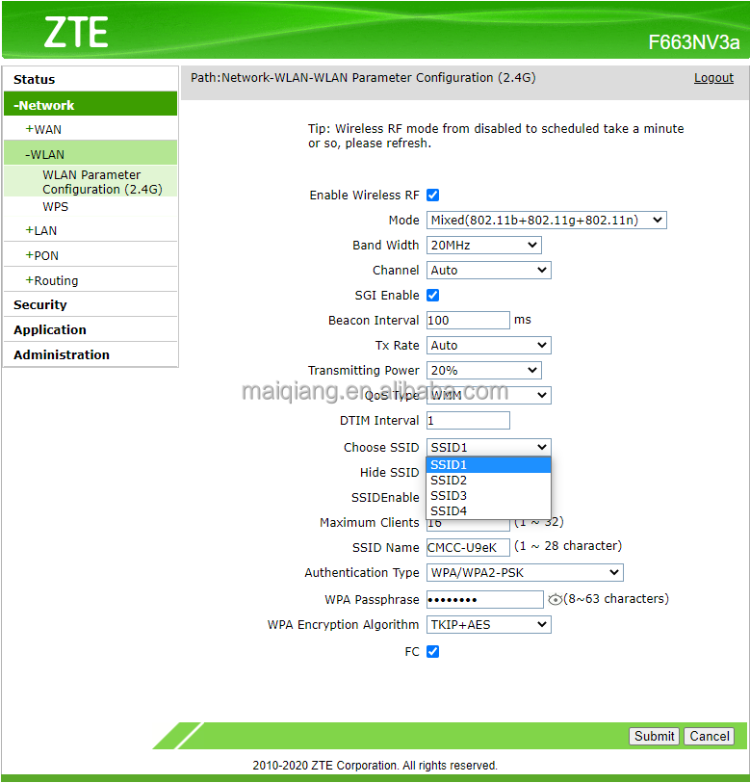 Ont Modem F663nv9 2ge +2fe China Mobil Xpon Zte Ont Optical Network ...