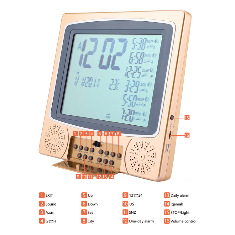 Factory Sales Automatic Islamic Digital Muslim Azan Clock Athan Clock ...