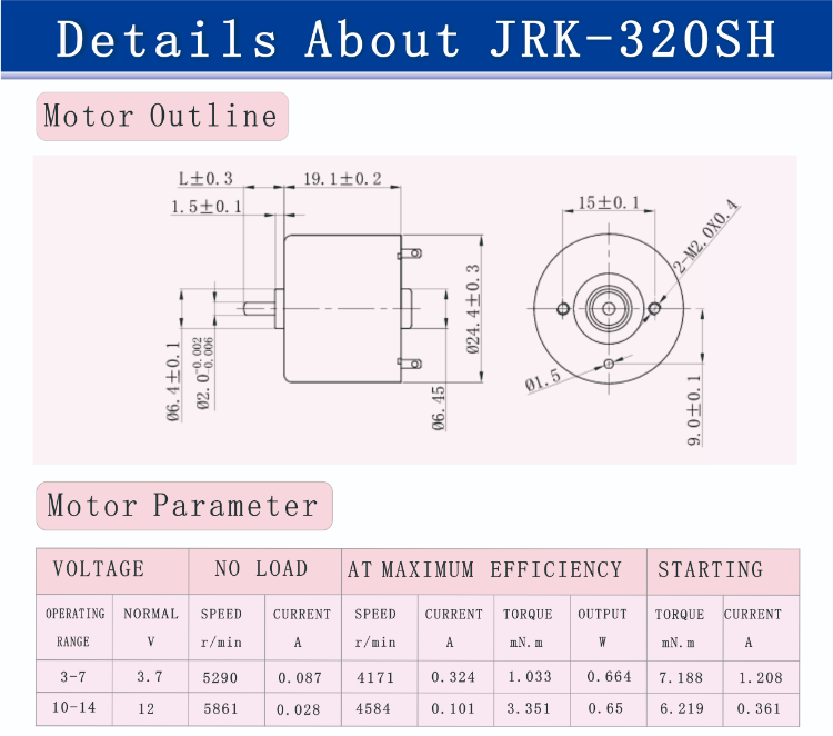 Jrc Customize Jrk-320sh 6v Dc Mini Motor Dc Motor 12v 5000rpm Micro Dc ...