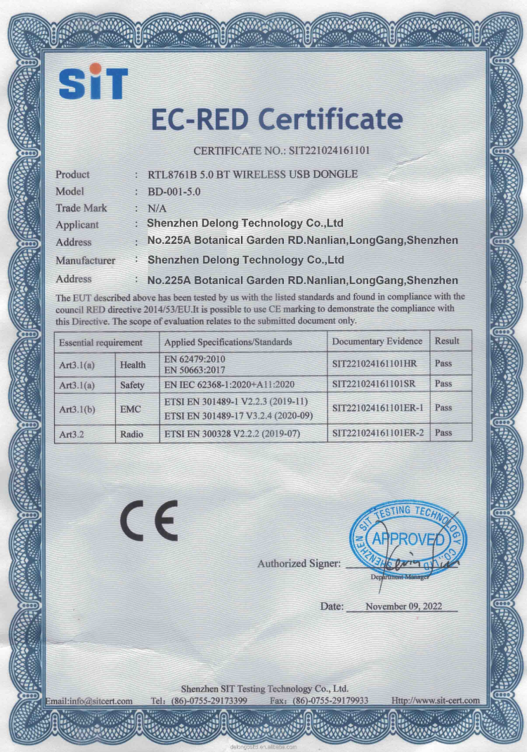 Rtl8761b Bt Adapter For Pc Usb 5.0 Dongle For Blue Tooth Computer ...