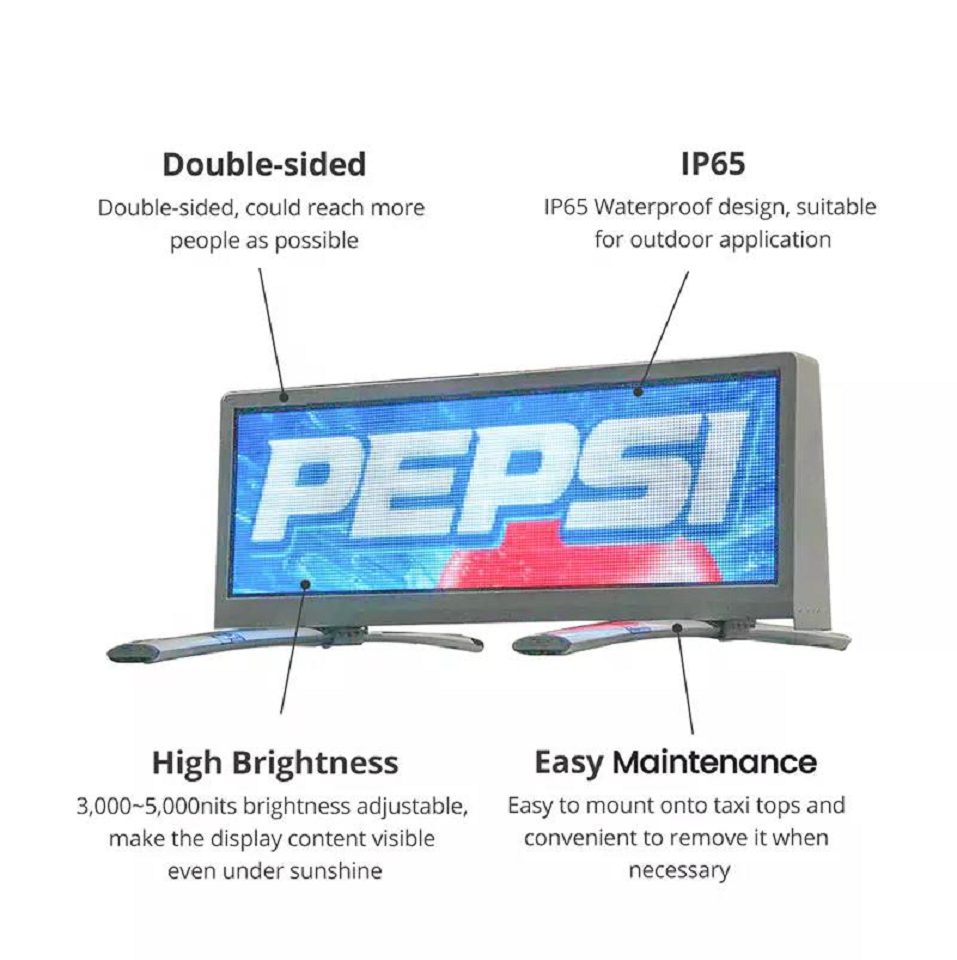 P2.5 Outdoor Taxi Top Led Display Taxi Roof Advertising Screen Car Roof ...