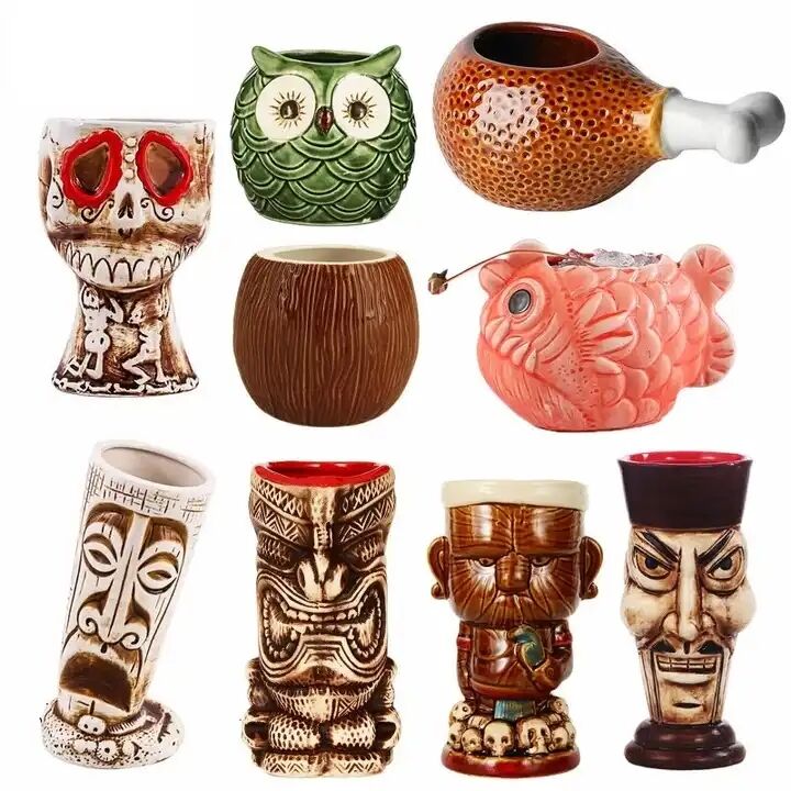 Buy Wholesale China Creative Ceramic Tiki Mugs Hawaiian Cocktail Mug ...