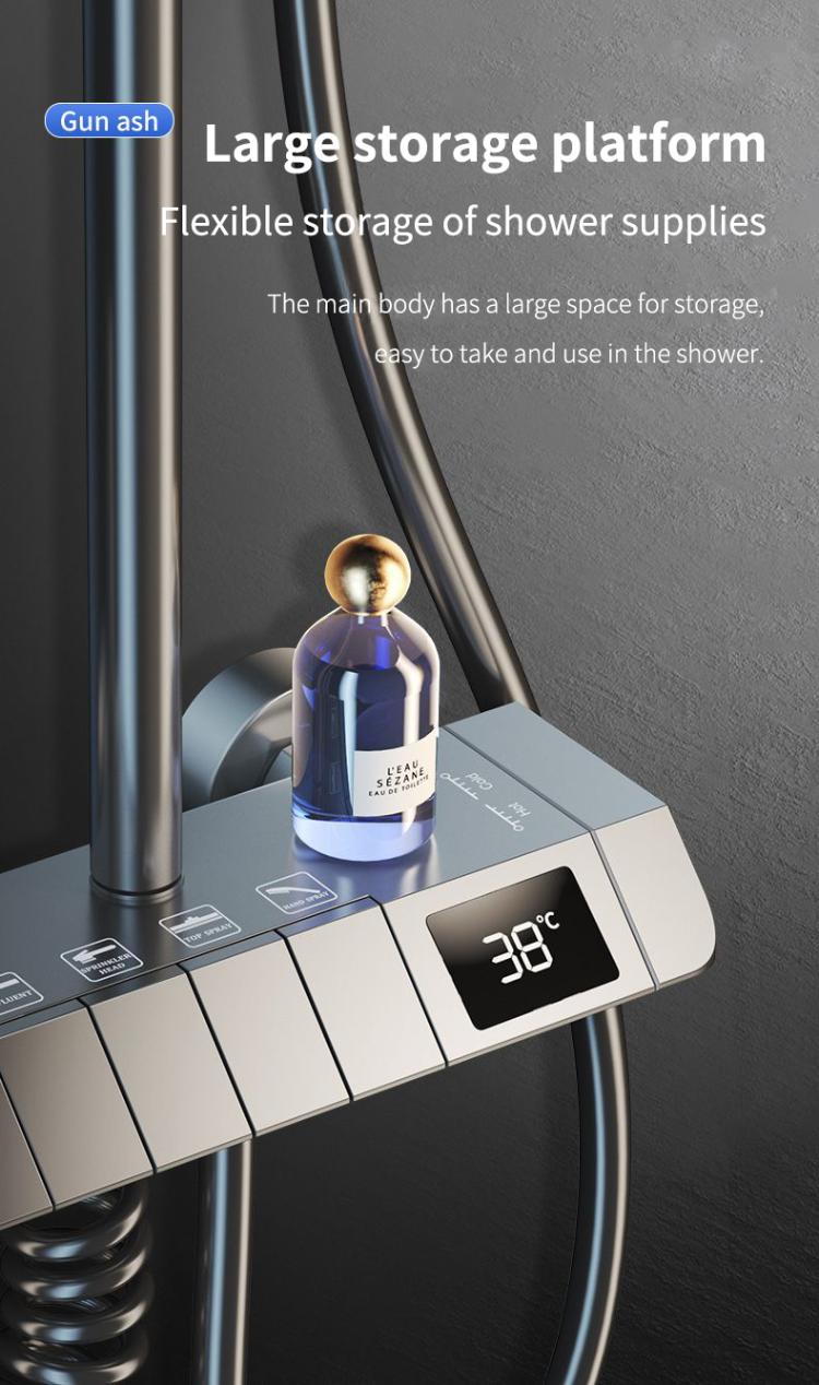 Three Modes Sprayer Stainless Steel Column Bathroom Wall Luxury Piano ...