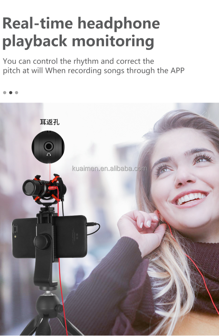 Condenser Smartphone Mic Video Record Teaching With Led Lights Computer ...